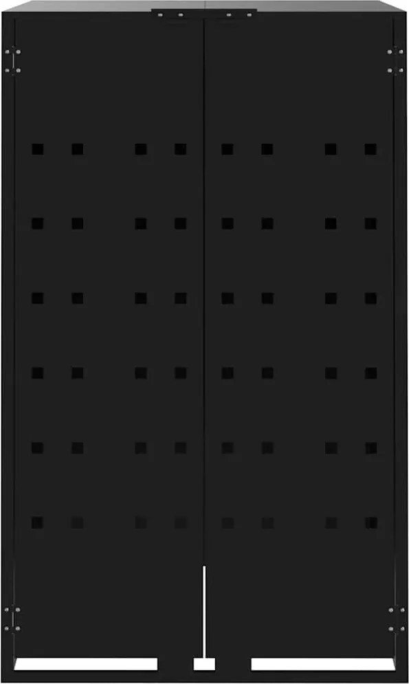 Box na 3 popelnice černý 207 x 79 x 117 cm ocel 3279978