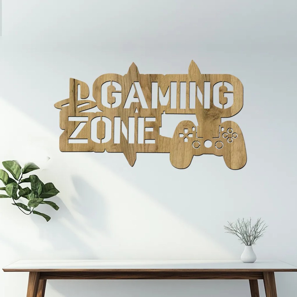 dřevo života Dřevěná dekorace GAMING ZONE Zvolte rozměr (cm): 80x46, Zvolte barvu dekoru: Černá