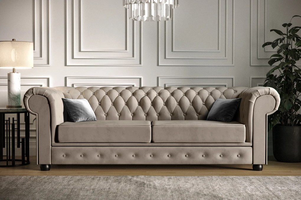 GRAND Pohovka LUXURY, dvojsedák Barva: VELVET 06, Rozkládání do lůžka: Ne