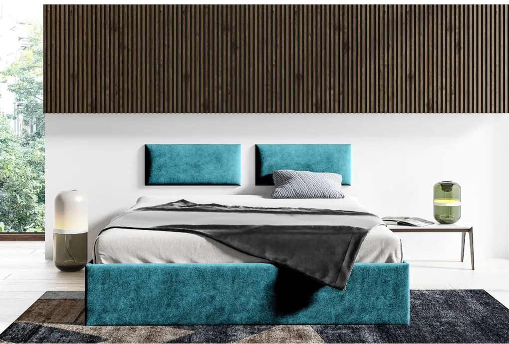 Eka Čalouněná postel Lucy - 140x200 cm Barva látky Trinity: Krémově bíla (Trinity 2301), Úložný prostor: Bez úložného prostoru
