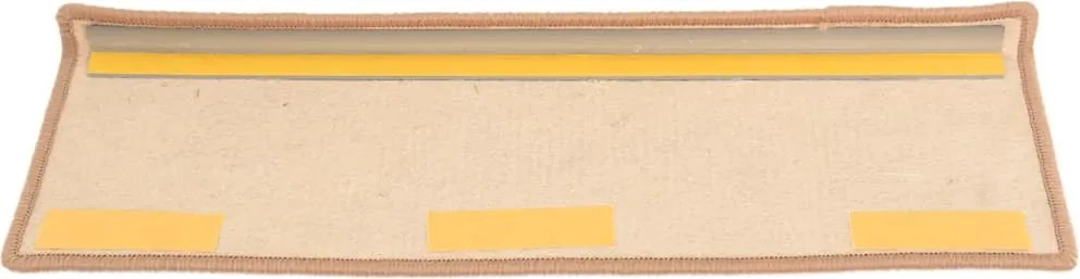 Schodové rohože 15 ks 65 x 21 x 4 cm světle hnědé s obdélníkovým okrajem 326910