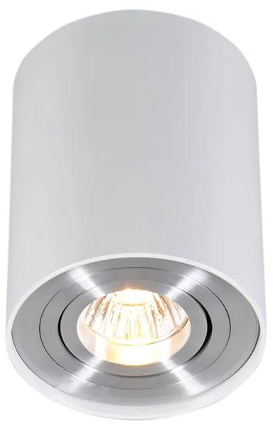 Moderní bodové svítidlo bílé a ocelové, otočné a sklopné - Rondoo up