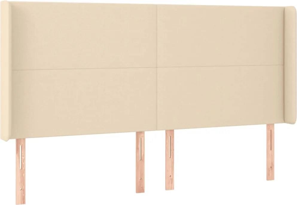 Box spring postel s matrací a LED krémová 200x200 cm textil 3138746