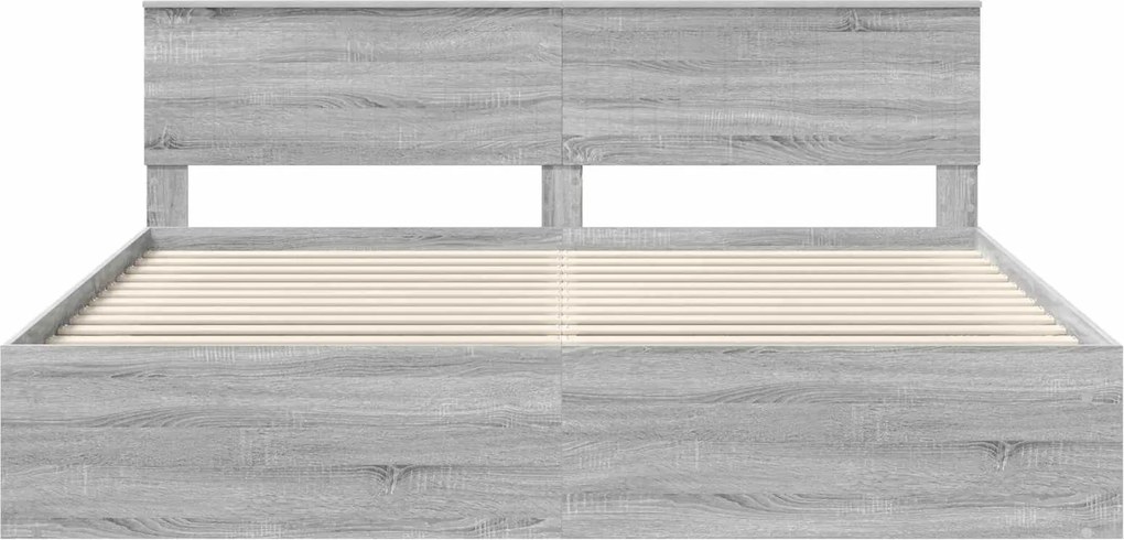 Rám postele Šedá Sonoma 200 x 200 cm Masivní borové dřevo 3410560