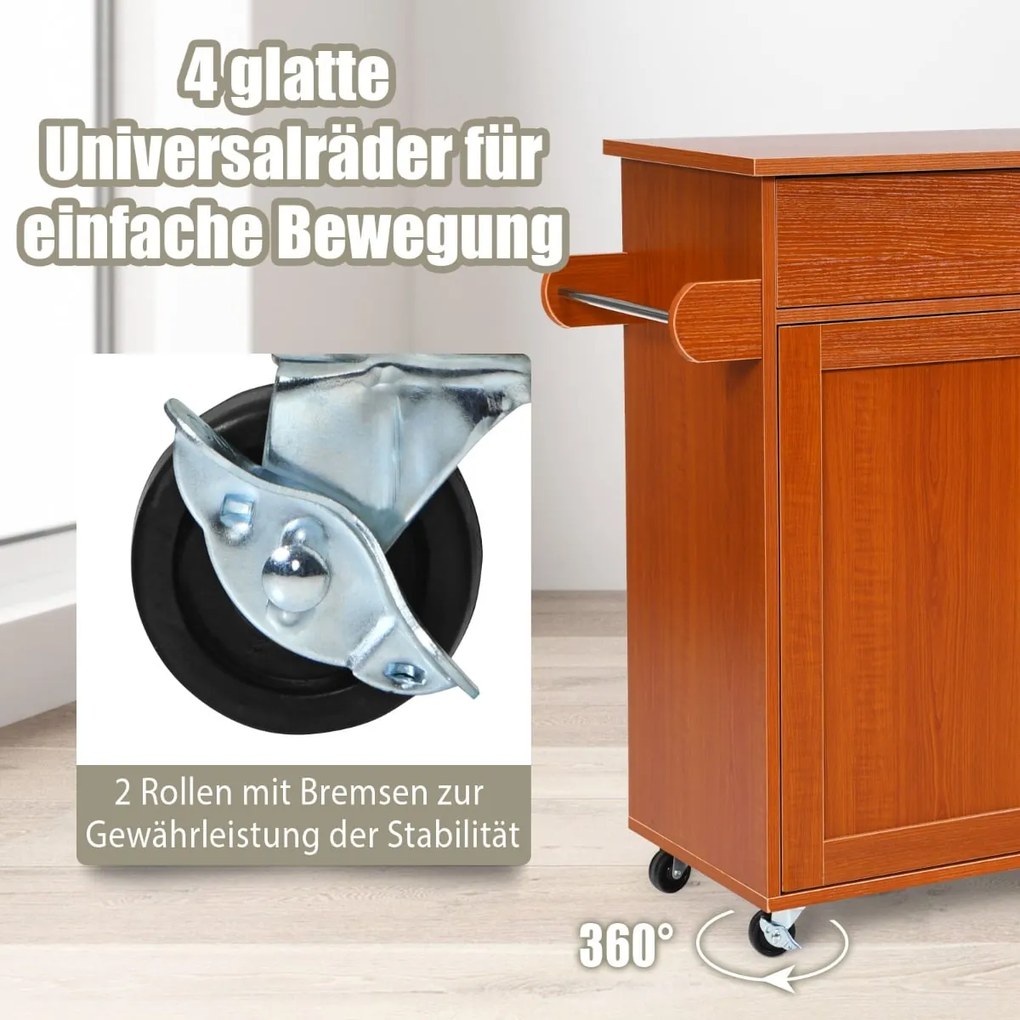 Costway Kuchyňský vozík s držákem na ručníky a věšákem na koření