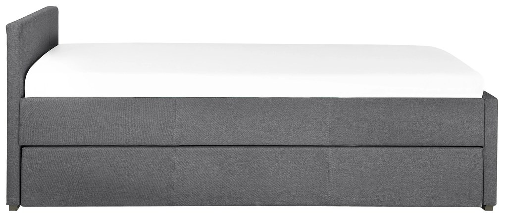 Rozkladací čalounená postel 80 x 200 cm tmavě šedá MARMANDE Beliani