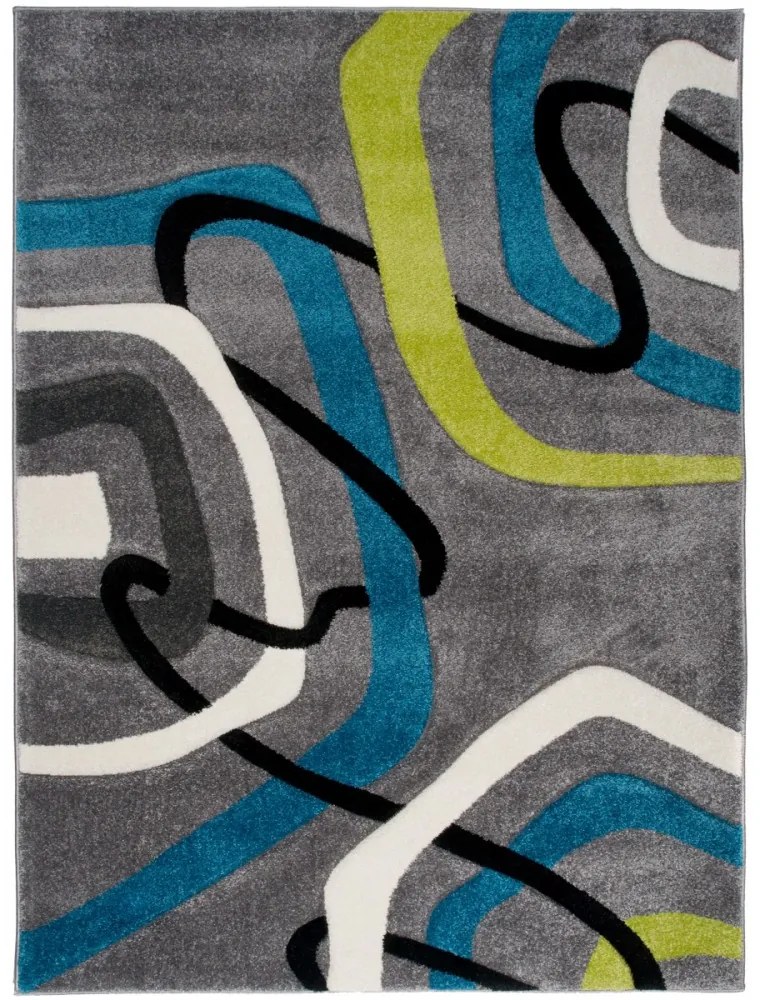 Kusový koberec Moderní tvary šedý, Velikosti 80x150cm