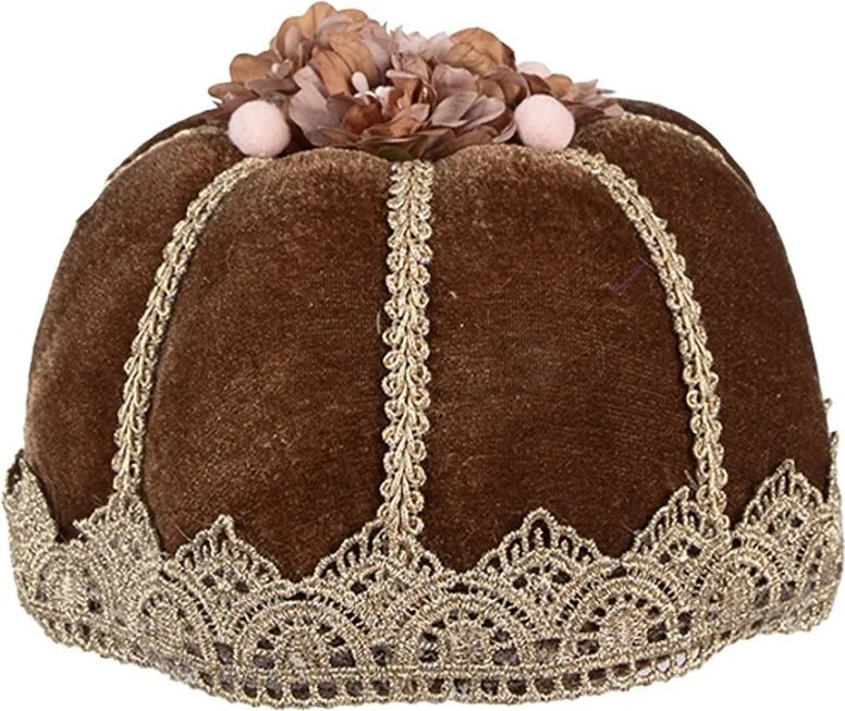 Dekorace hnědý sametový dortík Cake Chocolade Fancy - Ø 15*10 cm