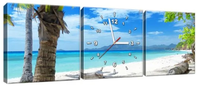 Tištěný obraz s hodinami Tropický ostrov Malcapuya 90x30cm ZP2665A_3A