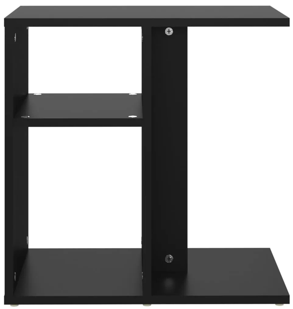 Odkládací stolek černý 50 x 30 x 50 cm dřevotříska - Default Title