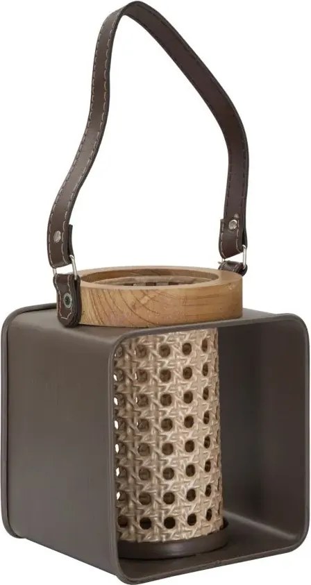 Lucerna Rattan 20 cm hnědá