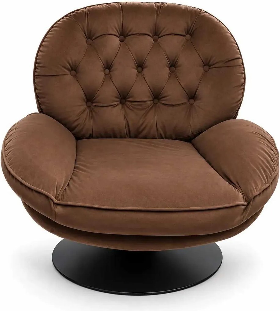 LuxuryForm DESIGN Otočné křeslo LUNA s podnožkou - hnědé