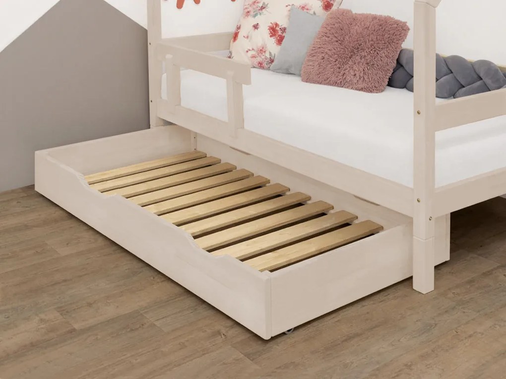 Benlemi Šuplík pod postel BUDDY Barva postele: bílá, Rozměr šuplíku: 120cm x 180cm (pro postel 120cm x 200cm), Varianta šuplíku pod postel: s roštem a pevným dnem