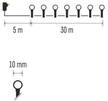 LED Vánoční řetěz 300xLED/8 funkcí 35m IP44 teplá bílá