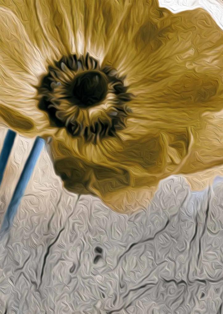 Obraz zlatý květ Velikost (šířka x výška): 50x50 cm