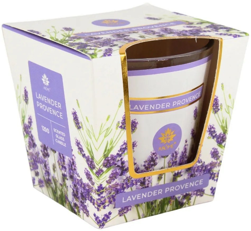 Arome Vonná svíčka ve skle Lavender Provence, 120 g