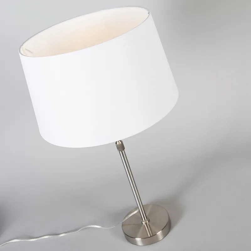 Stolní lampa ocelová s odstínem bílá 35 cm nastavitelná - Parte