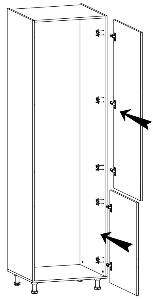 Aspen | skříňka pro vestavnou lednici D60ZL | PRAVÁ | bílá lesk