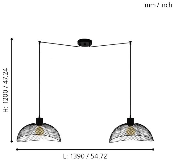 Eglo 43306 - Lustr na lanku POMPEYA 2xE27/60W/230V pavouk