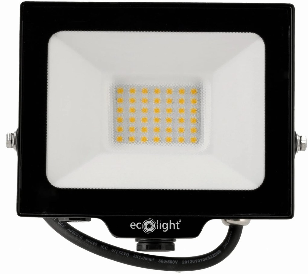 ECOLIGHT LED reflektor 30W 2v1 - neutrální bílá + čidlo pohybu