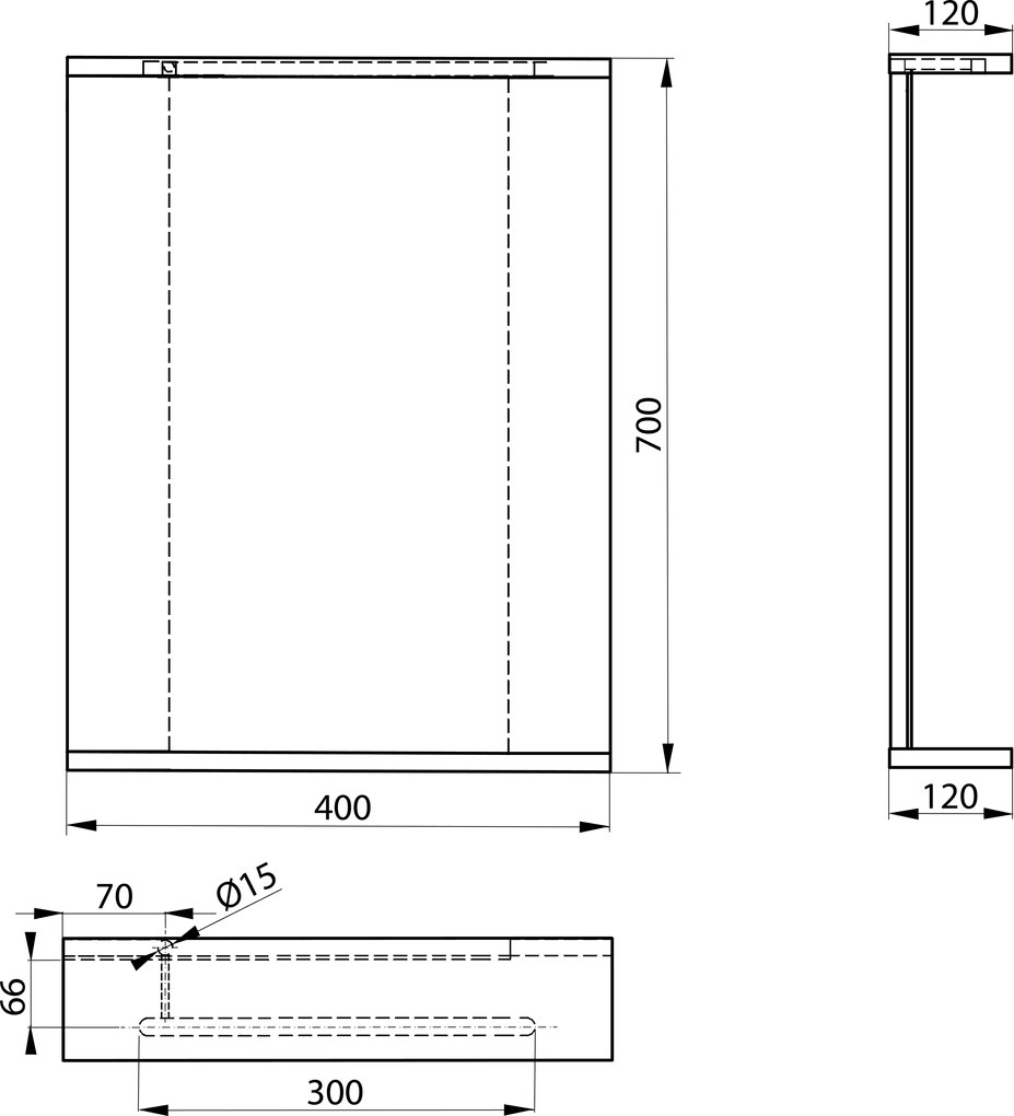 Aqualine Korin zrcadlo 40 x 70 x 12 cm s led osvětlením KO345S