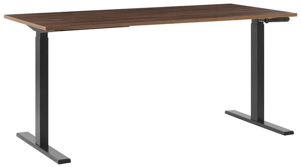 Manuálně nastavitelný psací stůl 160x72 cm hnědý-černý DESTIN II Beliani