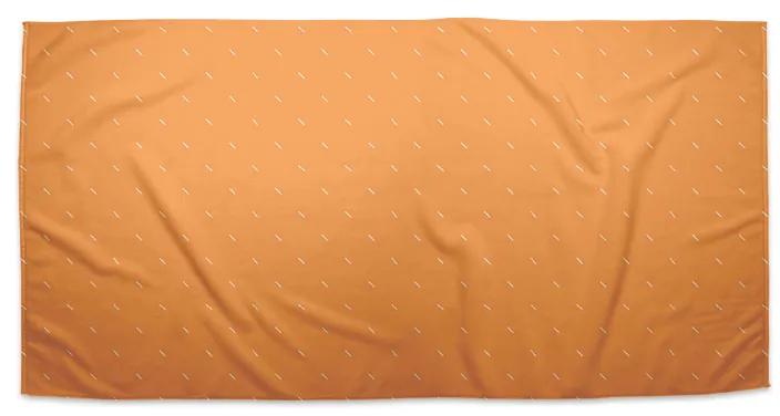 Ručník SABLIO - Bílé čárky na oranžové 50x100 cm