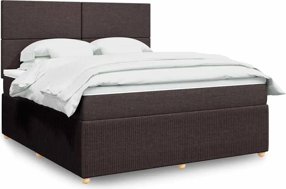 Box spring postel s matrací tmavě hnědá 180x200 cm textil 3292131