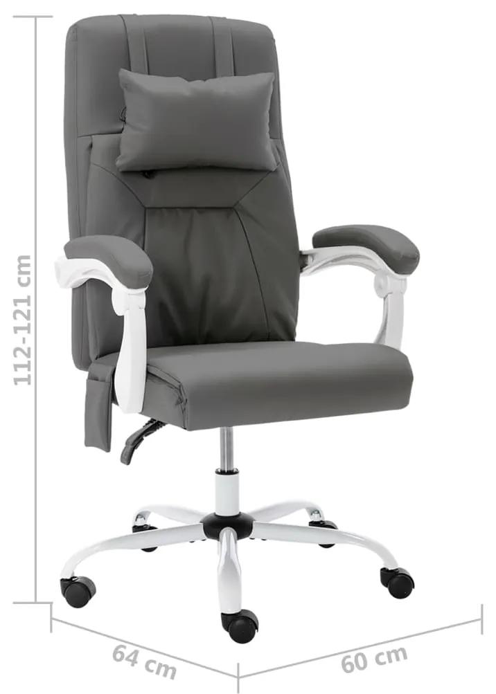 Masážní kancelářská židle šedá umělá kůže,  20313
