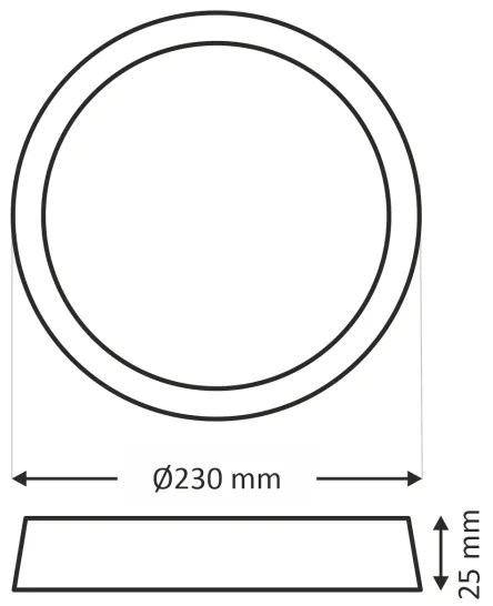 LED Stropní svítidlo LED/18W/230V 3000/4000/6500K pr. 23 cm béžová