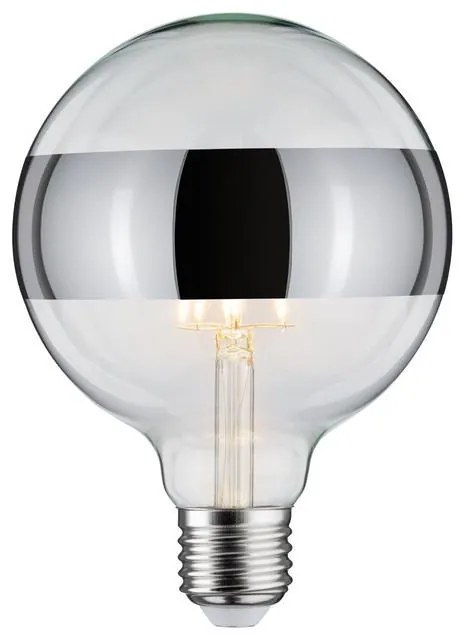 Paulmann 28582 LED žárovka se stříbrným pruhem, 5W LED 2700K E27 stmívatelná, výška 17cm