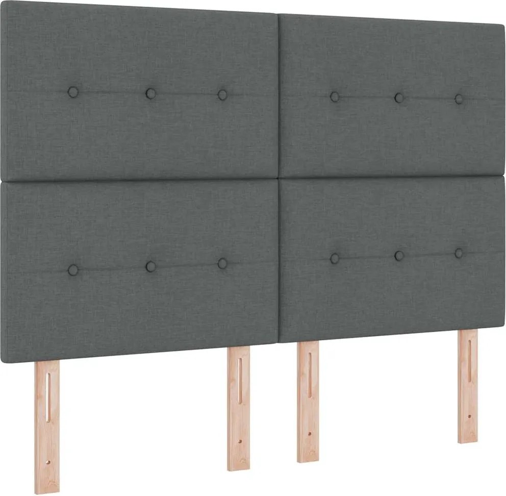 Rám postele s čelo Tmavě šedá 140 x 190 cm textil 3344726