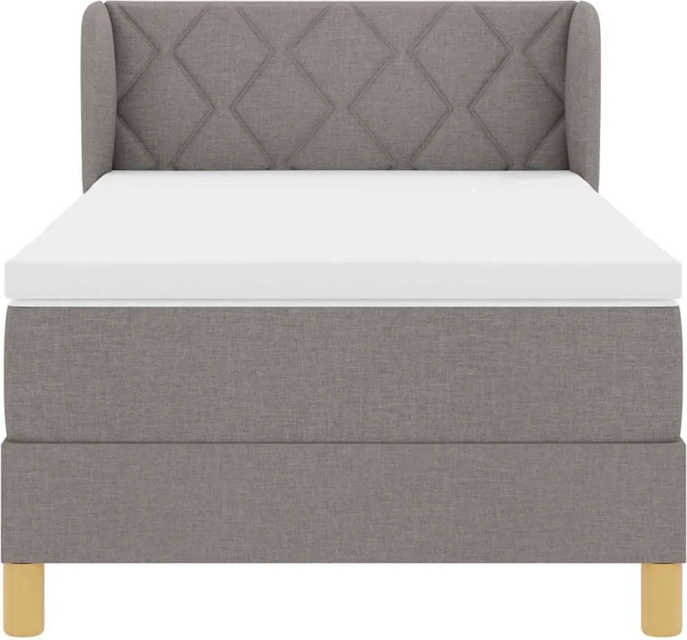 Postel s boxspringem s čelo Taupe 100 x 200 cm textil 3340266