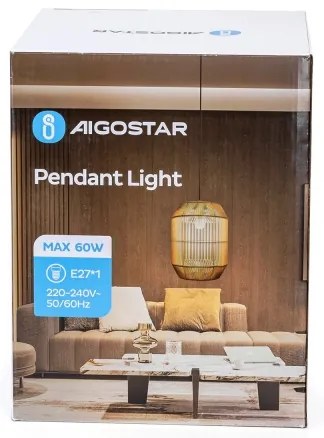 Aigostar - Lustr na lanku 1xE27/60W/230V béžová