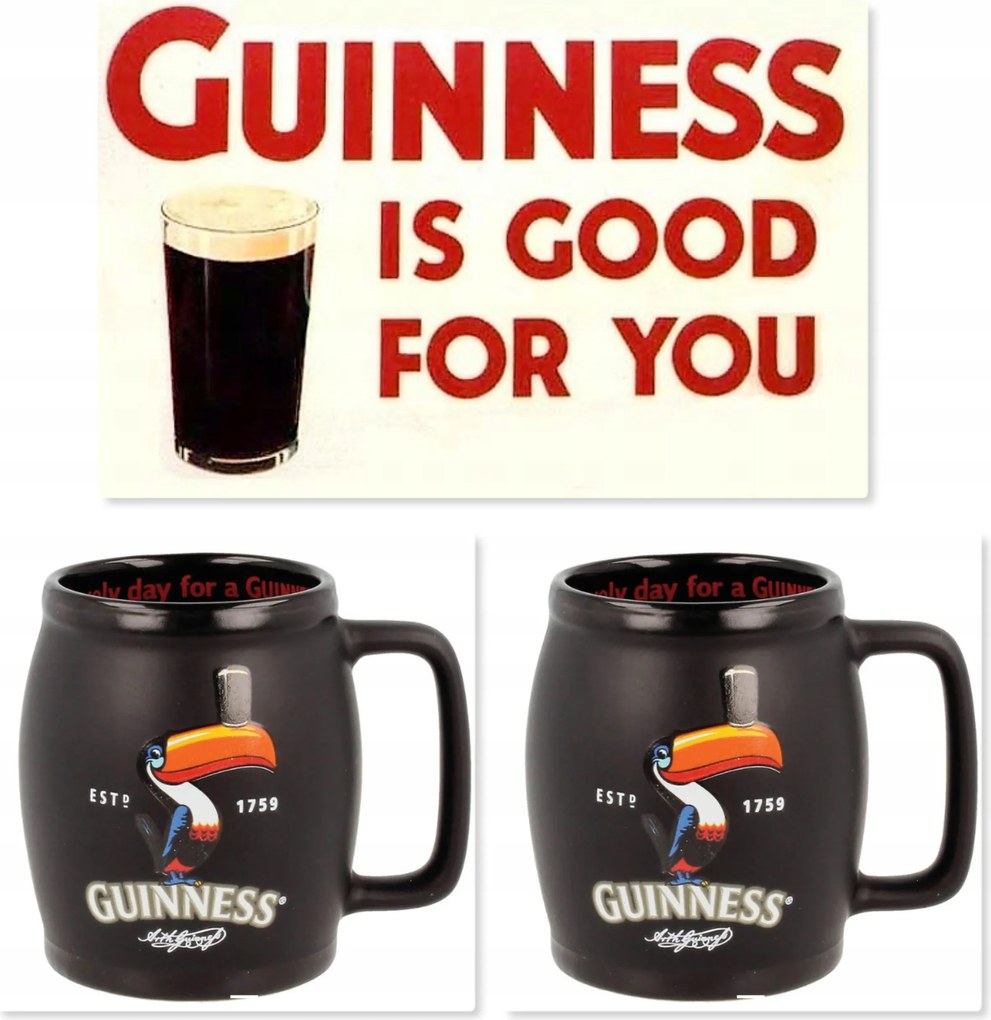 Guinness černý šálek espresso kalíšek 2 kusy Tukan