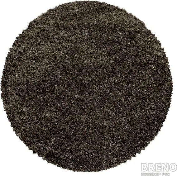 Breno Kusový koberec FLUFFY kruh 3500 Brown, 160x160 cm, Hnědá