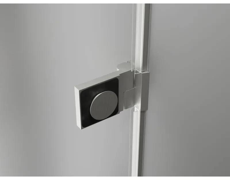 Mexen Lunar-B L pravý výklopný sprchový kout 75 x 70 cm, čiré sklo, broušená ocel, 832L-075-070-97-00-P