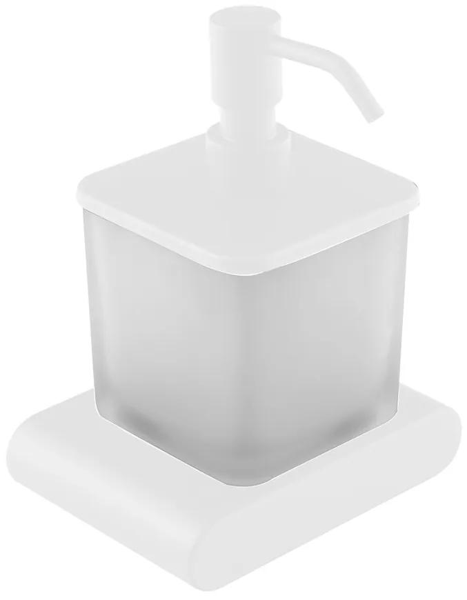 Sapho FLORI dávkovač mýdla, 300 ml, mléčné sklo, bílá mat - RF019/14