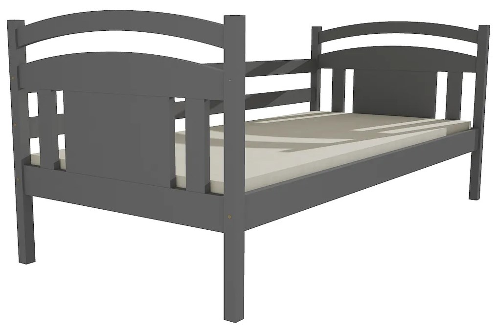 Dětská postel masiv 029 borovice masiv 80 x 200 cm šedá