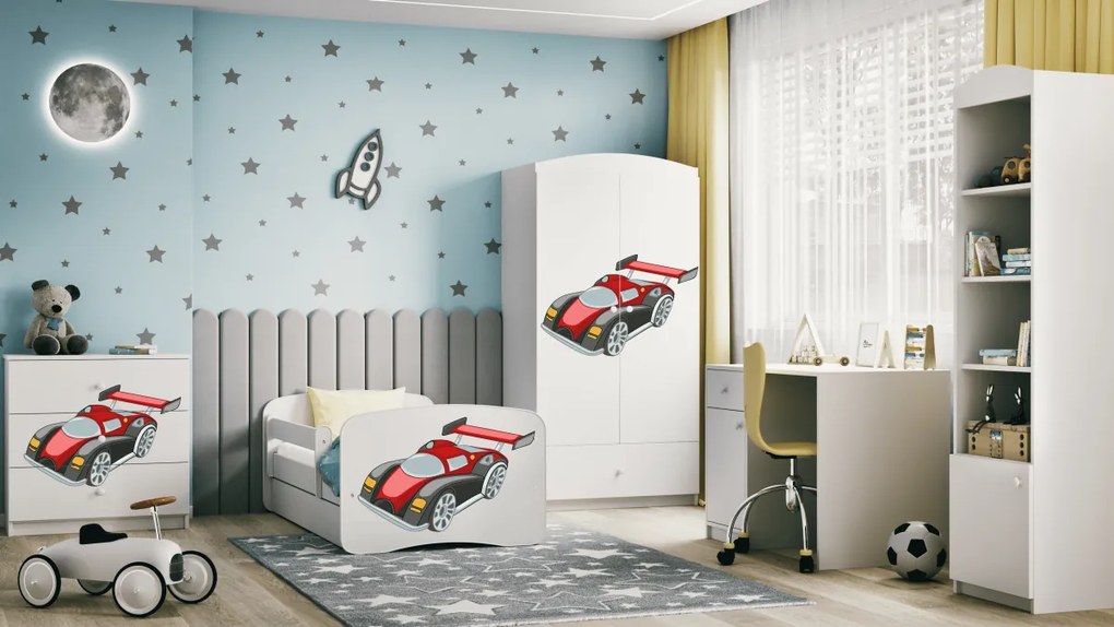 Dětská postel Babydreams závodní auto bílá