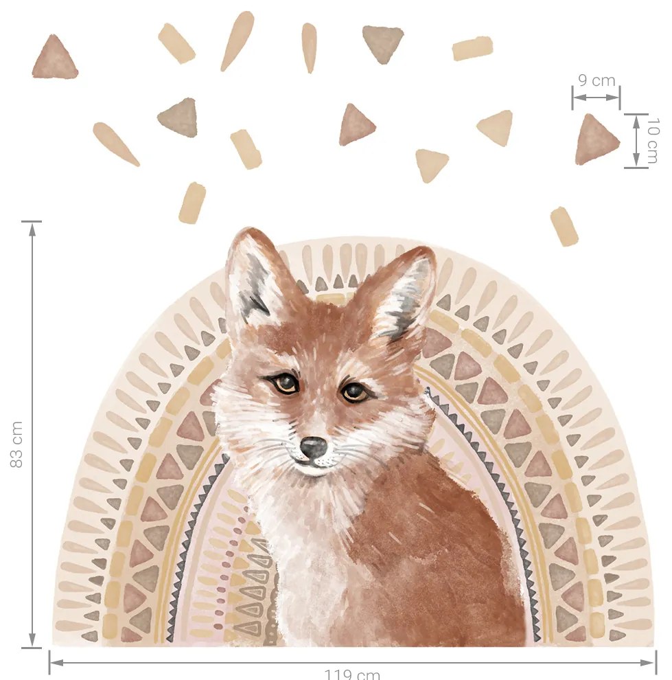 Dětské nálepky na stěnu LIŠKA