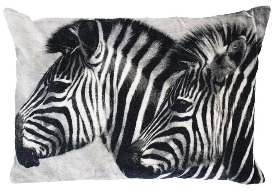 Obdélníkový sametový polštář se zebrami - 40*60cm