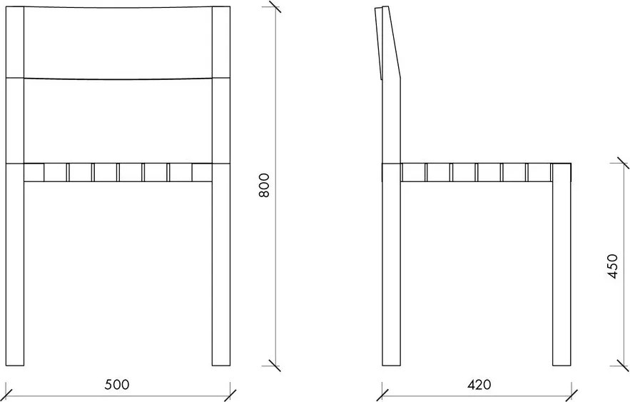 Stohovatelná jídelní židle z dubového dřeva v přírodní barvě Toli – noo.ma