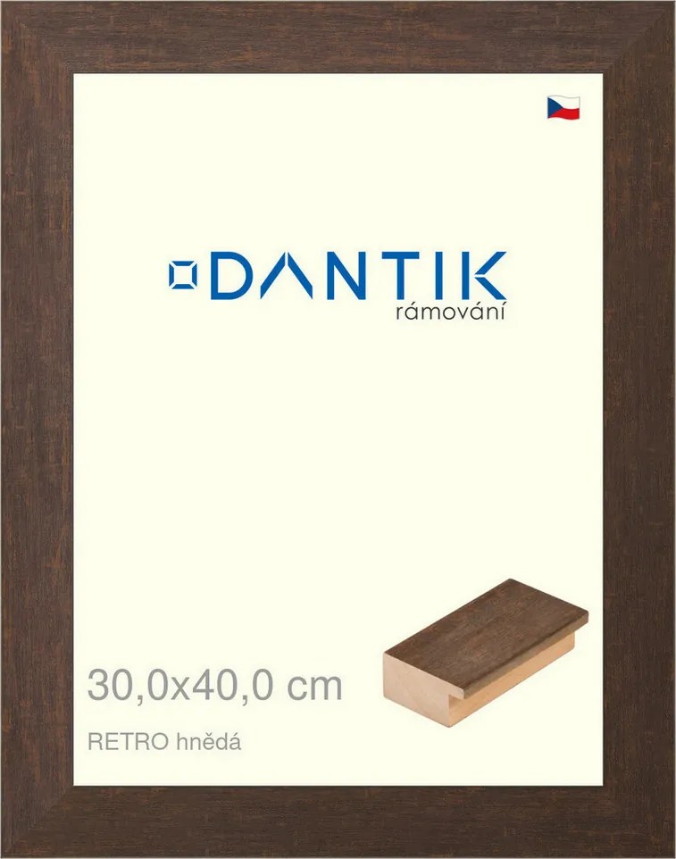 DANTIK rámeček 30x40 | RETRO hnědá (Plexi Čiré)