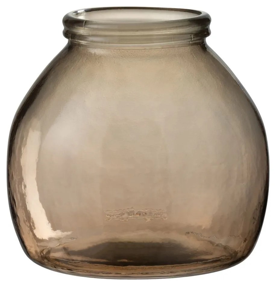 Skleněná světle hnědá váza baňka - Ø 21*20 cm