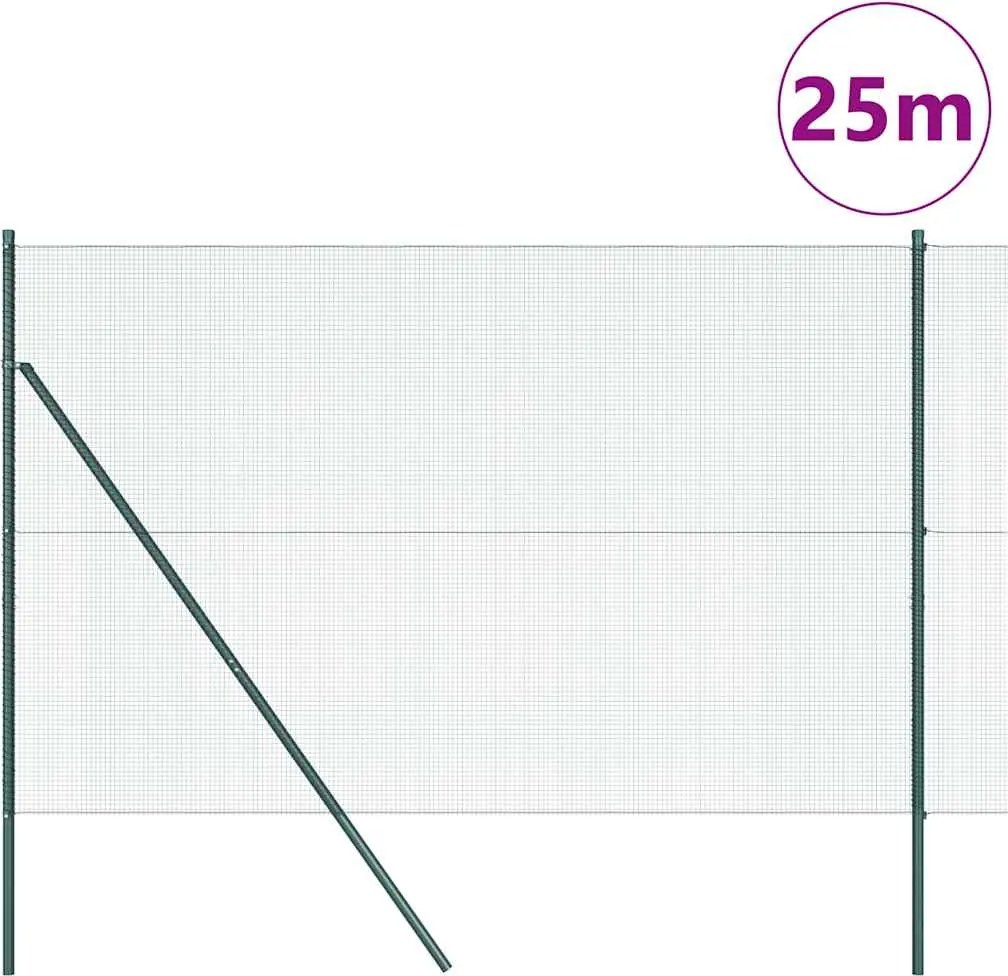 Zemní upevnění svařované drátěné ploty 25 x 1,5 m Zelená 3351737
