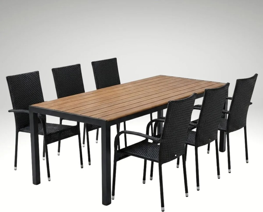 Vikio Zahradní set 190x90 pro 6 osob přírodní DT254-190P2