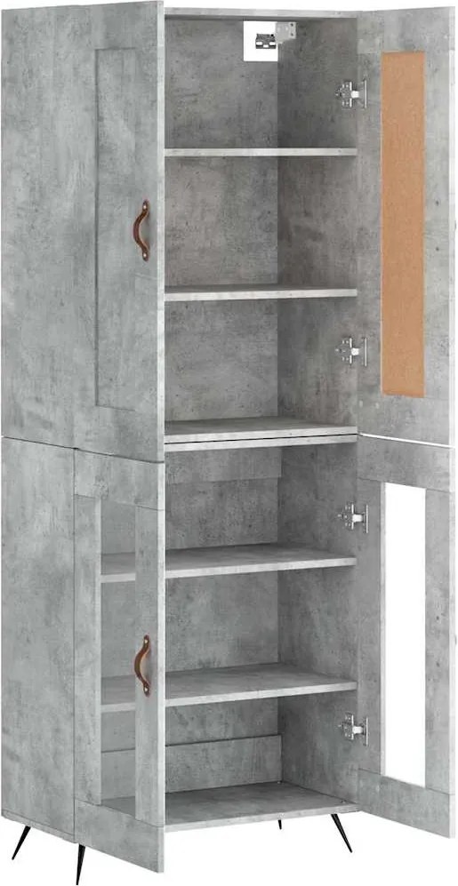 Skříň highboard betonově šedá 69,5x34x180 cm kompozitní dřevo 3199597