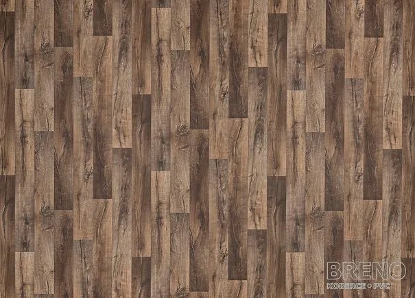 Breno PVC MAXIMA PLUS Hunter Oak S44 – tmavé dřevo, šíře 400 cm