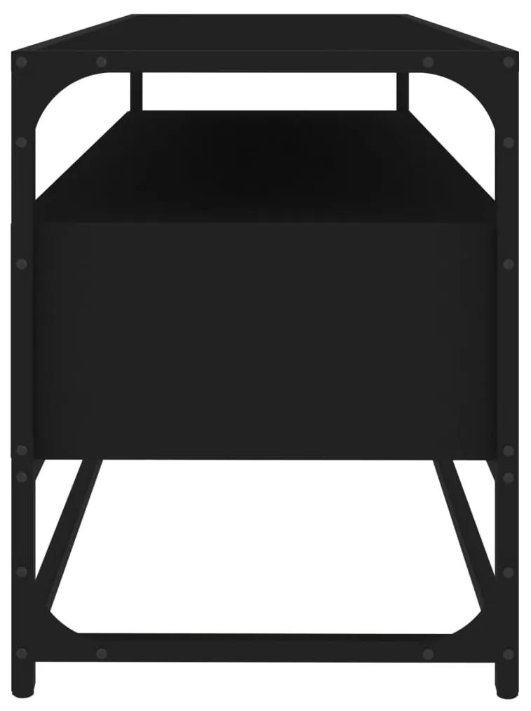 TV skříňka Elida - 100x35x45 cm - kompozitní dřevo + ocel | černá